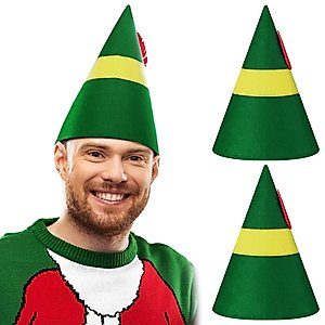 2 Pcs Christmas Elf Hat the Elf Costume Accessories Christmas Elf Buddy Hat Holiday Santa Hats Elves Hats for Men Women Costume Supplies()