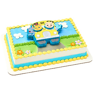 DECOPAC DecoSet CoComelon Ready for Adventure! Cake Topper, 4 Piece Cake Decoration Set With JoJo, Kittens, Wally, and Ello Puzzle Jigsaw (27978)