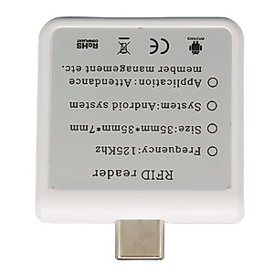 Card Reader, Credit Card Reader Type C Interface ID Mobile Phone Card Reader 125Khz Portable Smart Card Reader (White)