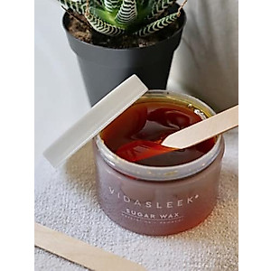 VidaSleek Sugar Wax Hair Remover for Men & Women - 100% Natural, Gentle & Washable Formula at Home Waxing - 10 Oz