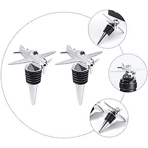 Yardwe 2pcs Wine Bottle Stopper Wine Champagne Preservation Plug Aircraft Style Beer Wine Spout Saver Beverage Bottle Seal Cork