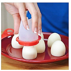Egg Cooker Silicone, Egg Cooker Without Shell Easy Eggs, Non Stick Silicone Boiled Steamer Eggies, Maker Egg Cooker BPA Free Non-Stick Eggs Poacher, Fast Poaching For Kitchen Gadgets Accessories