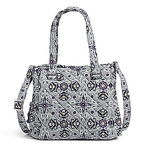 Vera Bradley Women's Cotton Mini Multi-compartment Crossbody Purse, Plaza Tile - Recycled Cotton, One Size