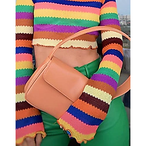 TIJN Shoulder Bags for Women Cute Hobo Tote Handbag Mini Clutch Purse with Button Closure Crossbody Bags for Women Girls