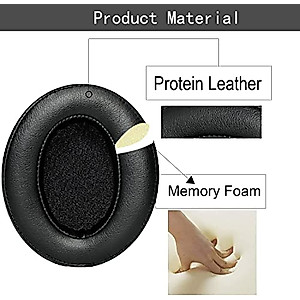 Aiivioll Compatible with Sennheiser Momentum 2.0 Ear Cushions, Isolating Headphone Cushion Memory Foam Replacement Earpads (Black +Black Net)