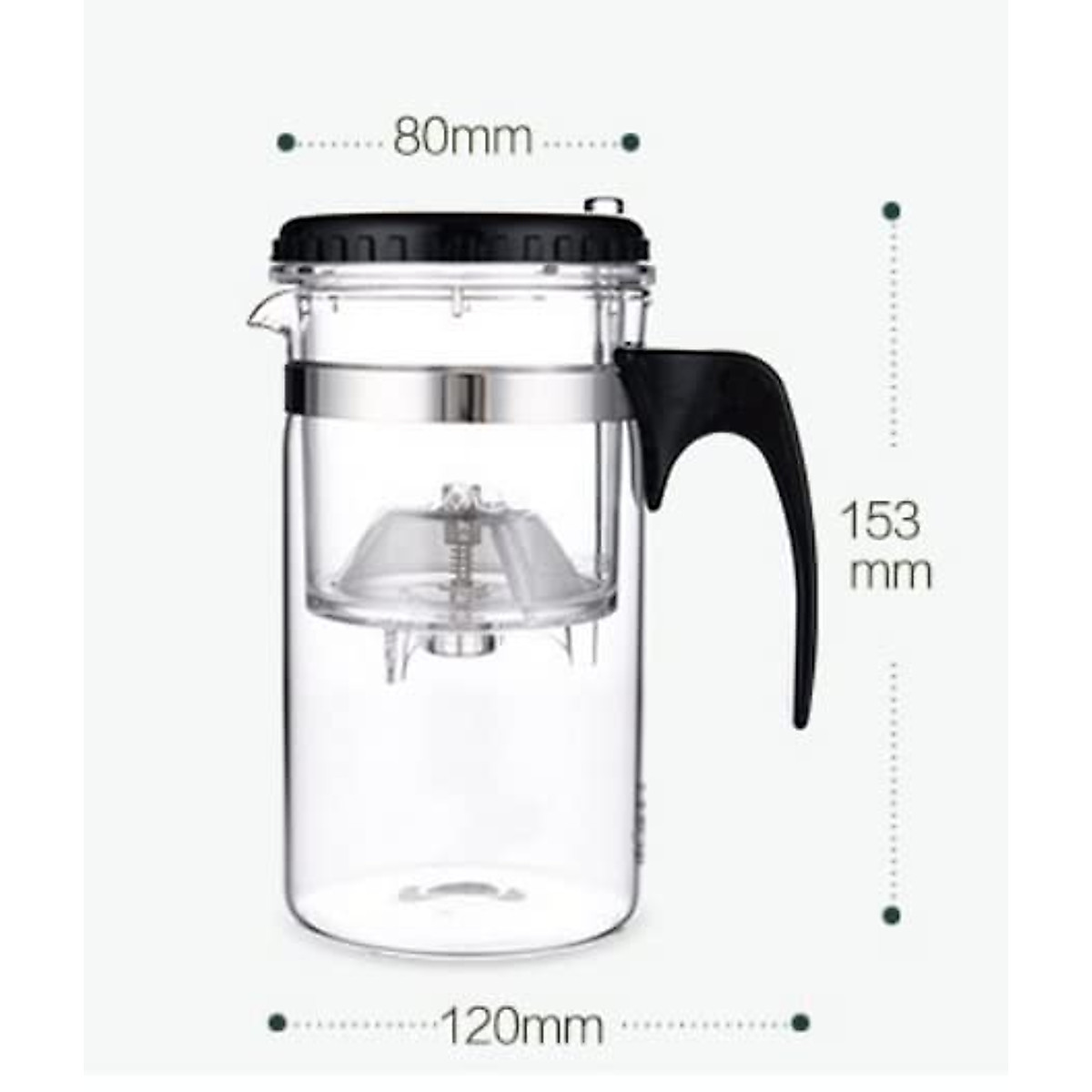 ICYMI TODAY GOOD TO GREAT One Button Filtering Borosilicate Glass Tea Infuser/Coffee Maker With Detachable Infuser (Capacity: 16.9 Fl.Oz)