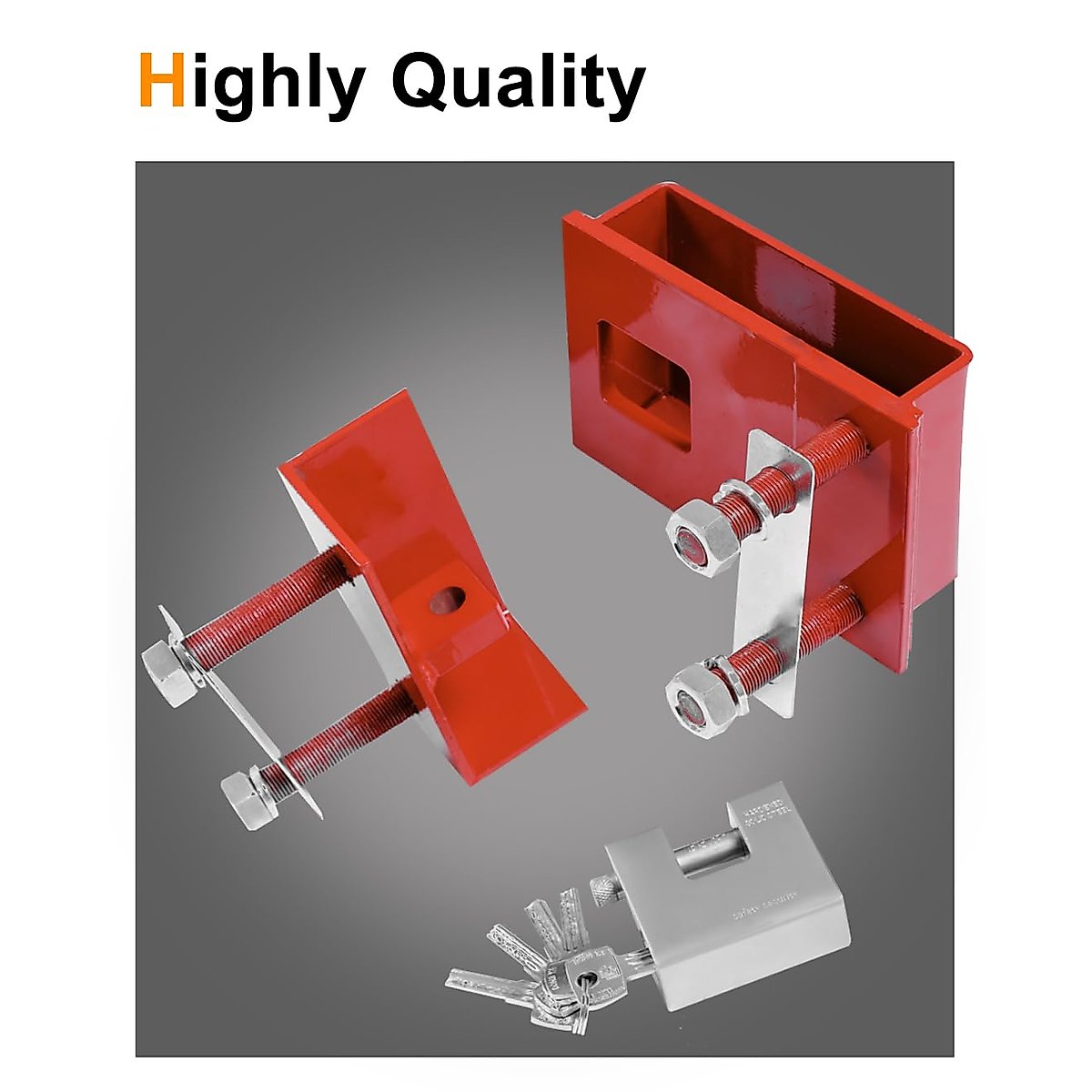 Autoholic Shipping Container Lock Box Bolt On Heavy Duty Shipping Container Accessories with Padlock & 5 Keys