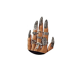 CSIYANJRY99 Women's Gold Silver Rings Boho Vintage Midi Set (H)