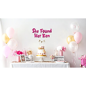 She Found Her Ken Pink Glitter Bachelorette Banner - Bachelorette Party Decorations, Favors, Supplies, Games and Ideas