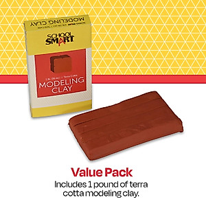 School Smart Modeling Clay, Terra Cotta, 1 Pound