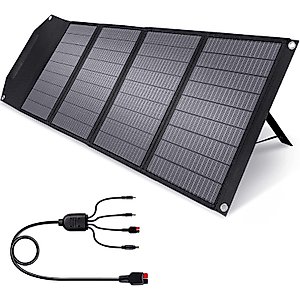 ROCKPALS Upgraded Foldable Solar Panel 100W with Kickstand, Parallel Supported, QC 3.0 and USB-C, Portable Solar Panels for Jackery/Anker/FlashFish/Bluetti/Goal Zero/Rockpals Power Station