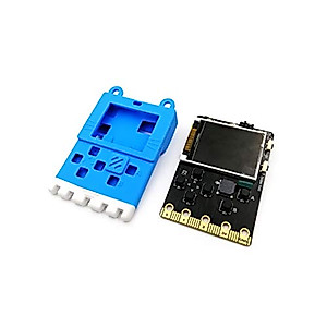 Kittenbot Meowbit Card-Sized Retro Game Computer Codable Console for Microsoft Makecode Arcade & Python Video Game Compatible Micro:bit Expansion Board for Robot Building Without Battery(Blue)
