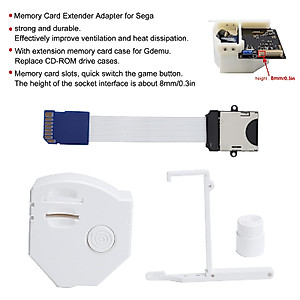 Memory Card Mount Kit, 3D Print Extension Memory Card Extender Adapter Mount Kit for Dreamcast Holder Gdemu, Effective Ventilation and Heat Dissipation(White)