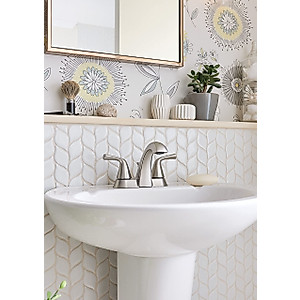 Moen Haber Spot Resist Brushed Nickel Two-Handle 4" Centerset Bathroom Faucet, 3-Hole Faucet, 84768SRN