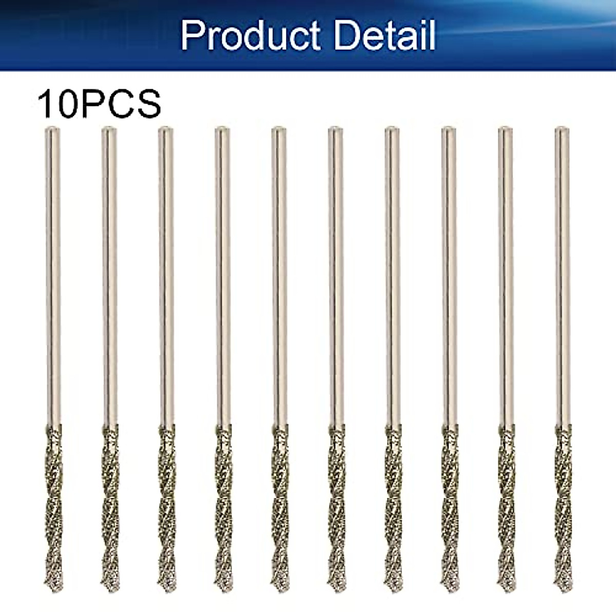 Bettomshin 1.2mm Diamond Twist Drill Bits High Speed Steel HSS for Glass Sea Shells Stone Tiles 10Pcs
