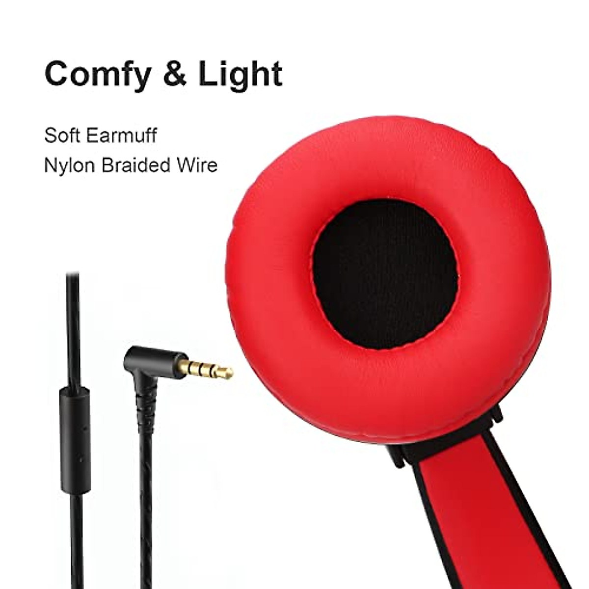 DREATI Kids Headphones with Microphone,Kid On-Earphone for Boys Girls The Gift,Stereo Youth Headset for School/Travel/iPad/PC/Cellphone(Black)