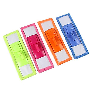 Didiseaon Washable Flat Mop Head Pads Microfiber Mop Pads Refill Heads Absorbing Microfiber Cleaning Mop Pads for Hardwood Tile Marble Floor Professional Mops (Blue) Microfiber Mop Heads