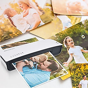 Laminator, A4 Laminator Machine, 9 Inch Thermal Laminator Machine, 4 in 1 Personal Desktop Cold Laminator with Paper Cutter and Corner Rounder 15 Laminating Pouches for Office School Business Use