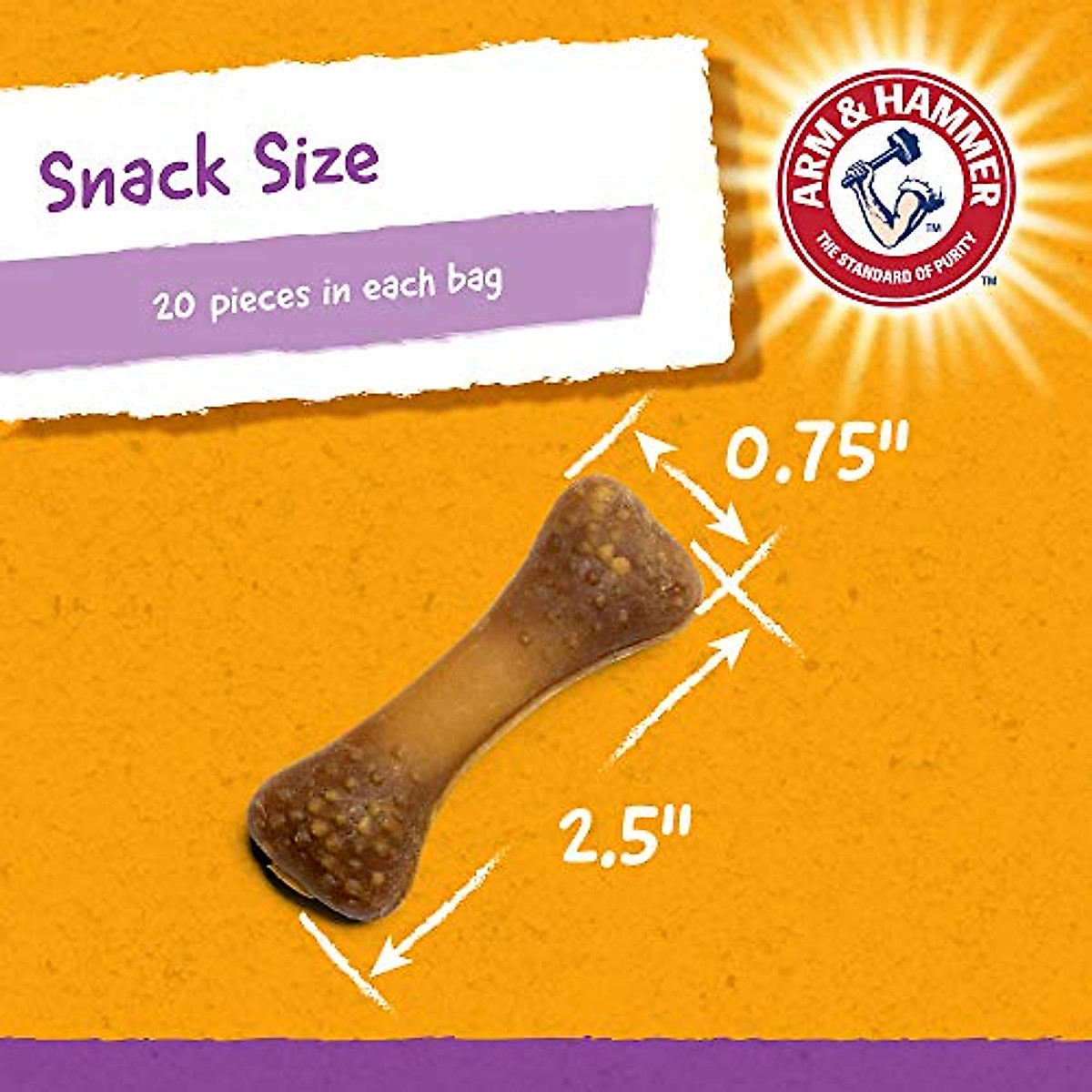 Arm & Hammer for Pets Nubbies Dental Treats for Dogs | Dental Chews Fight Bad Breath, Plaque & Tartar Without Brushing | Peanut Butter Flavor, 20 Count