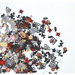 Topfunyy Halloween Party Confetti Glitter Pumpkins Bats Witches Spider Webs Star Metallic Sequins Table Scatter for Halloween Party