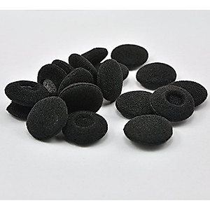12 Pack(24pcs) 18mm Earbud Foam Earpad, Replacement Sponge Covers for Earphone (Black)