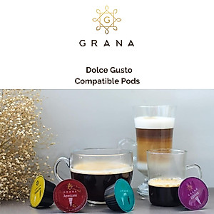 GRANA Dark Roast 48 Capsules Compatible with Nescafe Dolce Gusto - 48 Count of Dolce Gusto (3 Boxes of 16 capsules each) - 100% Arabica Dolce Gusto Coffee Pods