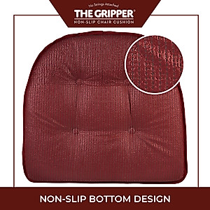 Klear Vu Omega Non-Slip Universal Chair Cushions for Dining Room, Kitchen and Office Use, U-Shaped Skid-Proof Seat Pad, 15x16 Inches, 4 Pack, Flame