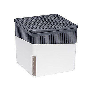 WENKO Dehumidifier Small, Portable, Compact and Rechargeable, Moisture Absorber for Bathroom, Bedroom, Garage, Closet, 2800 Cubic Feet, 2.2lbs, White, 6.18 x 6.5 x 6.5, 2.2 lbs