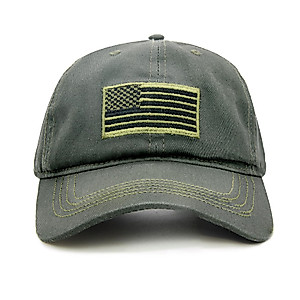 LOKIDVE USA American Flag Baseball Cap Embroidered Polo Style Military Army Hat-Green