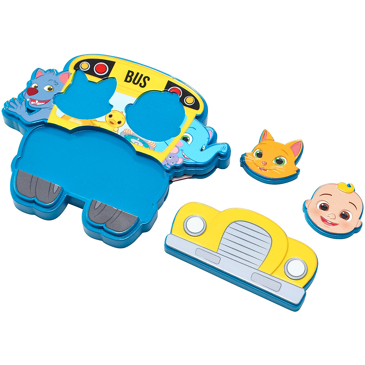 DECOPAC DecoSet CoComelon Ready for Adventure! Cake Topper, 4 Piece Cake Decoration Set With JoJo, Kittens, Wally, and Ello Puzzle Jigsaw (27978)