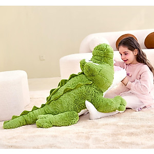 IKASA Giant Crocodile Stuffed Animal Plush Toys,Soft Toy 30" Alligator Large Cute Huge Jumbo Big Size Kawaii Fluffy Fat Plushie,Gifts for Kids