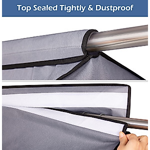 SLEEPING LAMB 43'' Garment Bags for Closet Storage with Zippers Completely Closed Wardrobe for Hanging Clothes Suits Coats Cover, 2 Packs, Grey(Hanging Rod Not Included)