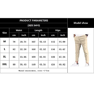 Rela Bota Mens Fashion Striped Sweatpants - Casual Skinny Trousers Slim-fit Jogger Sport Pants Khaki M