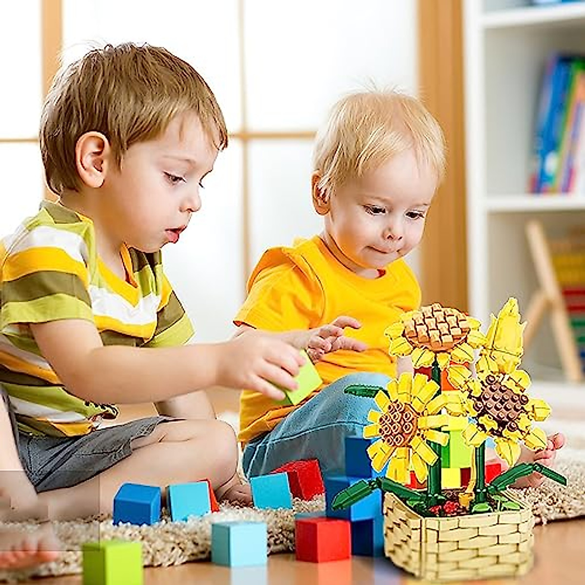 Flower Bouquet Building Sets, Artificial Flowers with Vase, 550 PCS Botanical Collection Building Block Toys, Flower Botanical Bonsai Collection Home Decoration, Birthday Christmas Valentine Gift