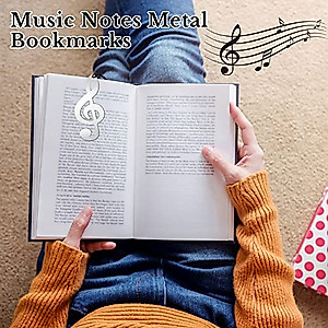 100 Pcs Musical Notes Bookmarks with Elegant Silk Tassel Music Metal Bookmarks Musical Wedding Favors Music Party Favors Gifts with Tassels and Gift Box for Students Band Office Book Piano Decorations