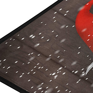 STAYTOP Christmas Kitchen Rugs, Winter Traditional Gnome Santa Claus Lantern Wood Pattern Area Rug Non Slip Floor Mat Doormat Anti Fatigue Comfort Standing Mat for Hallway Bedroom