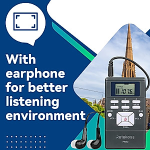 Retekess Wireless Microphone Headset System with 1 TR503 Transmitter and 5 PR13 FM Radio Receiver, Fm Listening System for Church,Training,School(Case of 1 Transmitter 5 Receivers)