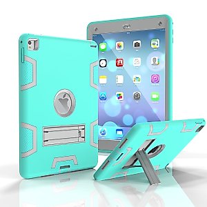 MAKEIT CASE for iPad Air 2 Case, for iPad Pro 9.7 Case, Shock Absorption High Impact Resistant Hybrid Protective Case Cover with Kickstand for iPad Air 2 and iPad Pro 9.7" 2016