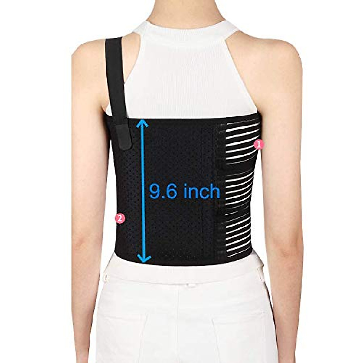 Solmyr Rib Brace Broken Rib Belt, Chest Brace Elastic Rib Support Brace for Men and Women, Chest Binder to Reduce Rib Cage Pain, Breathable Chest Wrap Belt for Sore or Bruised Ribs Support, Sternum