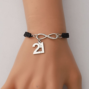 WSNANG 21st Bracelet Gift Happy 21st Birthday Gift Sweet 21 Jewelry With Inspirational Gift Card for Daughter Niece Gift (21st srting-Br)