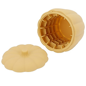 Silicone Pumpkin Ice Bucket with Lid, Portable Cute Small Cooler for Drinks, Parties, Poolside, Easy to, Yellow, Ice Container Ice Buckets for Parties