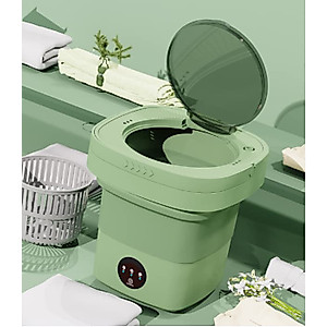 LiveGo Portable Washing Machine and Dryer Combo Perfect for Apartments, Dorms, and RVs Mini Foldable Washer with Disinfection Function - Convenient and Travel-Friendly Laundry Solution (green-6.5L)