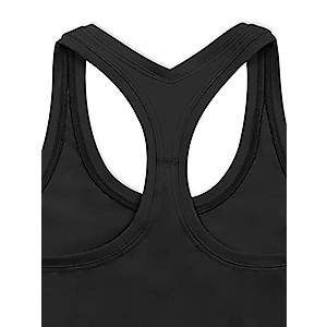 LASLULU Womens Summer Crop Tops Sexy Cropped Tank Top Sleeveless Muscle Tank Compression Exercise Gym Yoga Tops Summer Running Shirts Activewear(Black Medium)