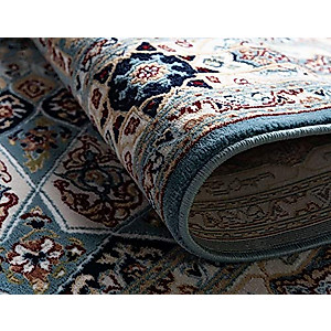 Unique Loom Narenj Collection Area Rug - Adams (10' Round Blue/Burgundy)