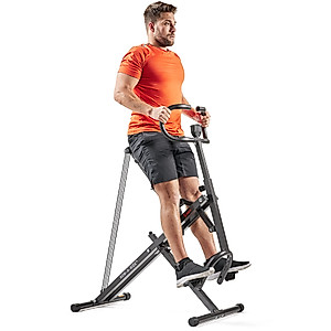 Sunny Health & Fitness Row-N-Ride® Plus, Heavy Duty Assisted Squat Machine with 300 LB Max Weight Capacity, Adjustable Resistance and Thick Padded Seat - NO. 077PLUS