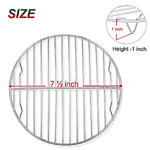 P&P CHEF Cooking Rack Round, Stainless Steel Round Rack for Cooking Cooling Steaming Baking, Fit Air Fryer Pot Pressure Cooker, 2 Pack -Oven & Dishwasher Safe, 7½ Inch