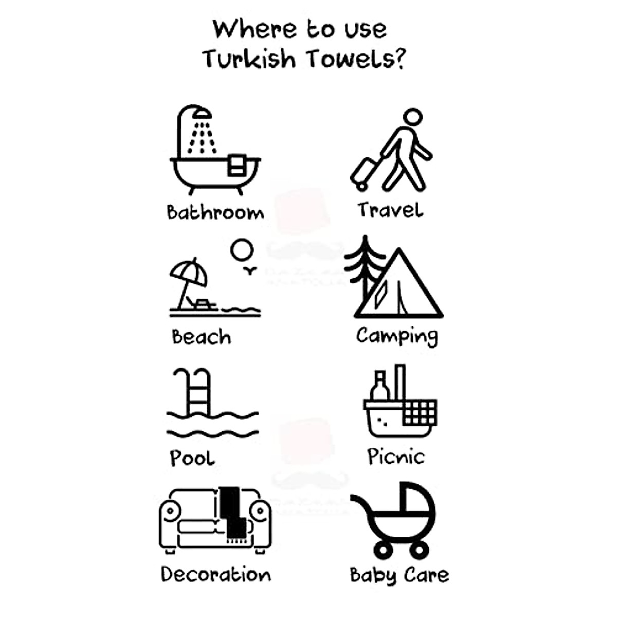 Turkish Hand Towel Set of 4 Herringbone Peshtemal Towel 100% Cotton 45x20" Light Weight Thin Quick Dry Hand Bath Hair Gym Face Tea Kitchen Set Farm House Decor Decorative Bathroom Towel (Black)