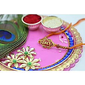 Rakhi for Raksha Bandhan Fancy Metal Bro Design Rakhi Gift for Brothers Handmade Rakhi (D10)