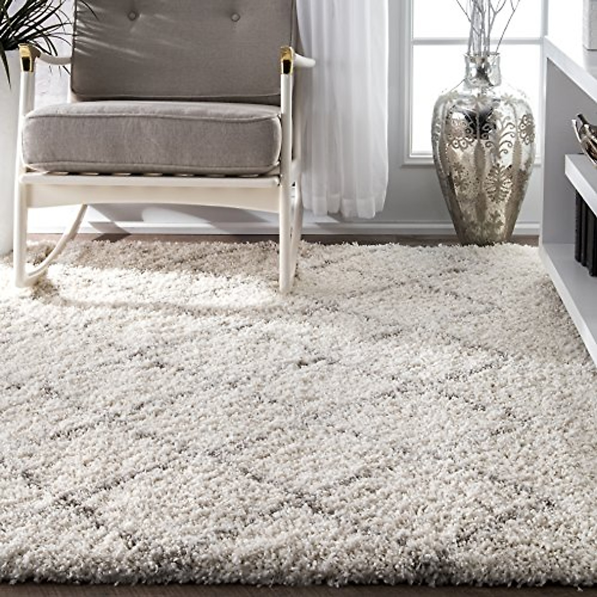 nuLOOM Edwin Trellis Shaggy Area Rug, 7' 6" x 9' 6", Natural