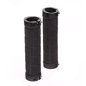 PLATT Bike Handlebar Grips Rubber Comfortable Bicycle Handle Grip for MTB/BMX with Plastic End Caps，Black